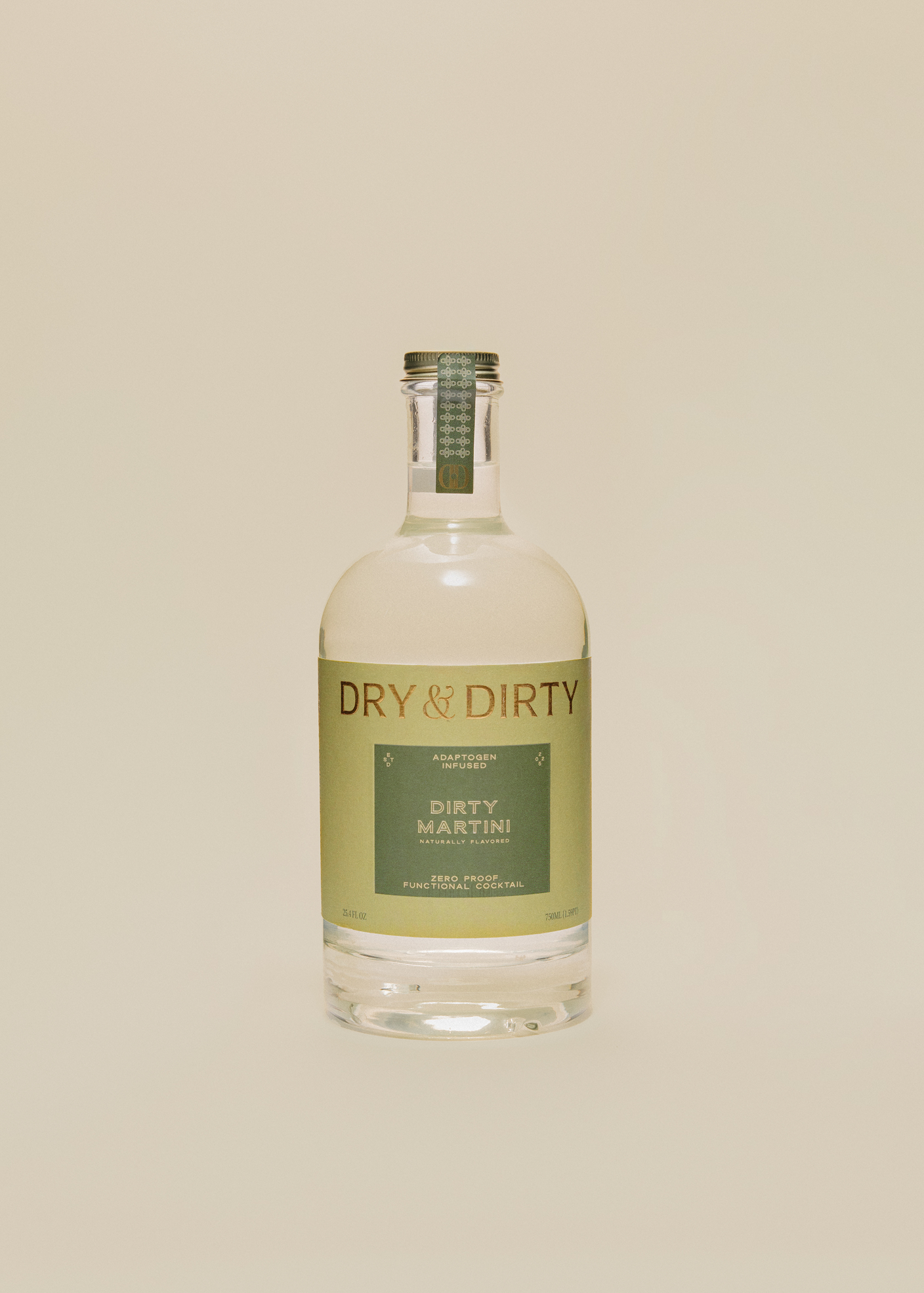 Non-Alcoholic Dirty Martini – Adaptogen Beverage – Dry & Dirty
