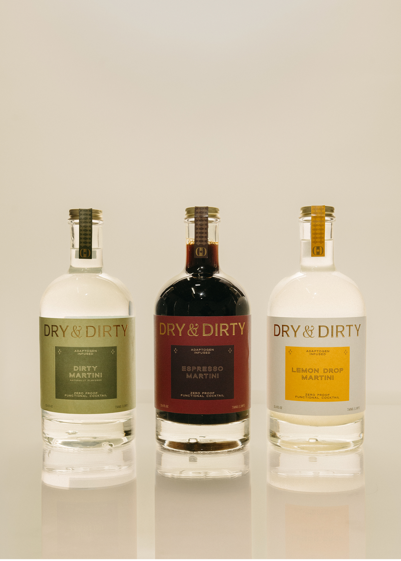 Non-Alcoholic 3 Martini Set – Adaptogen Beverages – Dry & Dirty